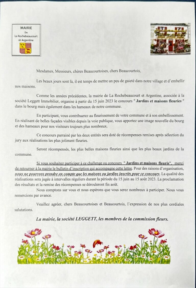 Ensemble fleurissons notre village… – La Rochebeaucourt et Argentine
